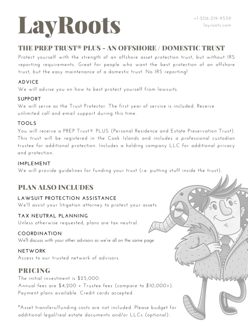 PREP Trust® PLUS Menu - LayRoots